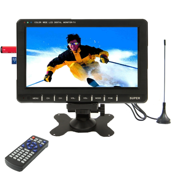 9.8 inch Wide LCD mini monitor/Analog TV with FM Radio, Support SD/MMC ...