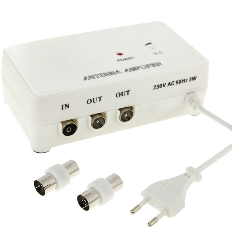 High Quality TV330 Indoor Antenna Amplifier with Gain Control(White)