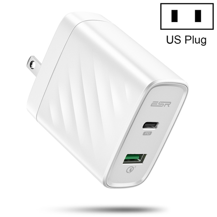 ESR 1PD+1QC 36W Plug Travel Wall Charger Adapter(US Plug)