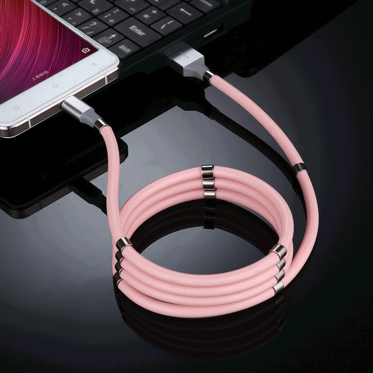 USB to Micro USB Luminous Magnetic Attraction Data Cable, ความยาว: 1 ม. ...