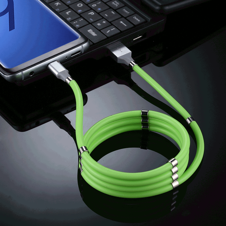 USB เป็น USB-C / Type-C Luminous Magnetic Attraction Data Cable, ความ ...