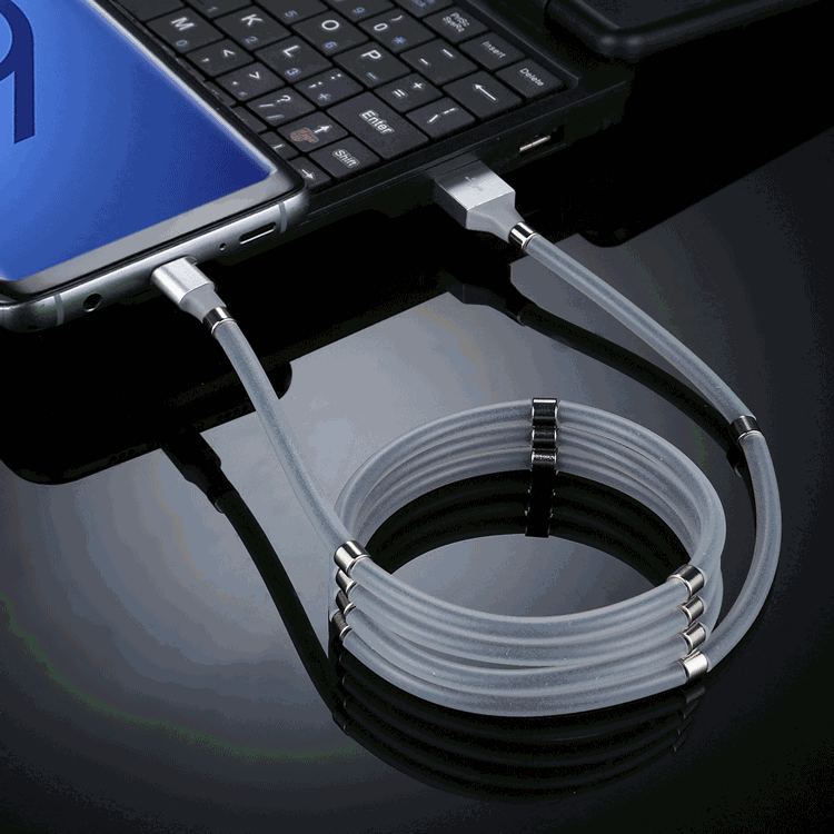 USB to USB-C / Type-C Luminous Magnetic Attraction Data Cable, Length ...