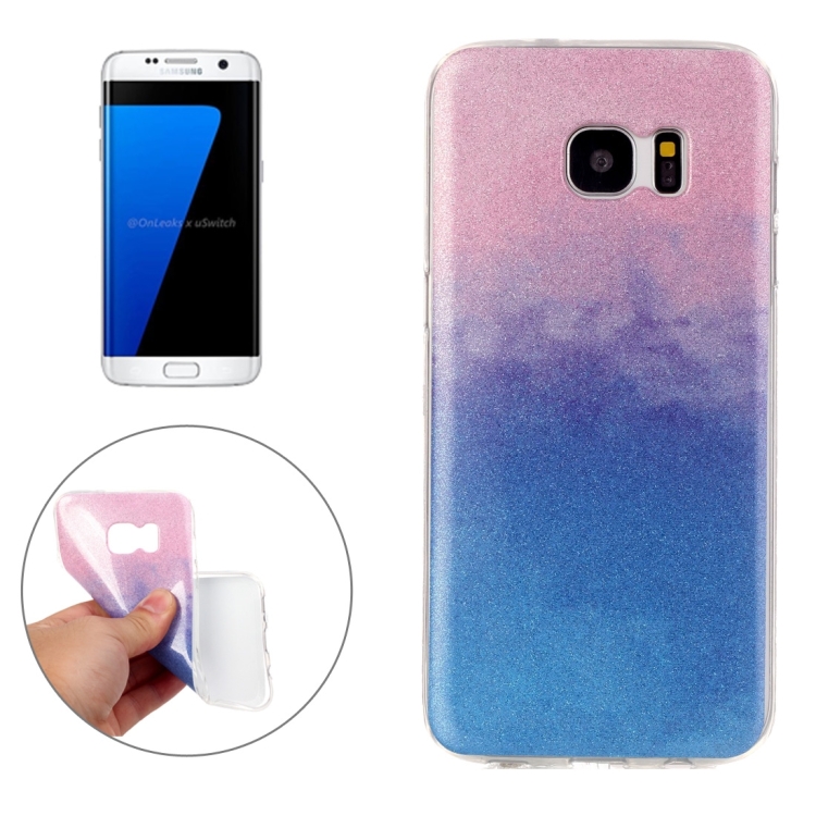 For Galaxy S7 Edge / G935 IMD Color Fades Glitter Powder TPU Protective ...
