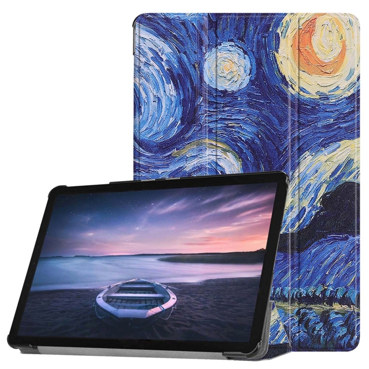 Capa de couro PU horizontal com padrão de céu estrelado para Galaxy Tab ...