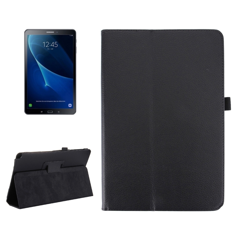 For Galaxy Tab A 10.1 (2016) / P585 Litchi Texture Horizontal Flip ...