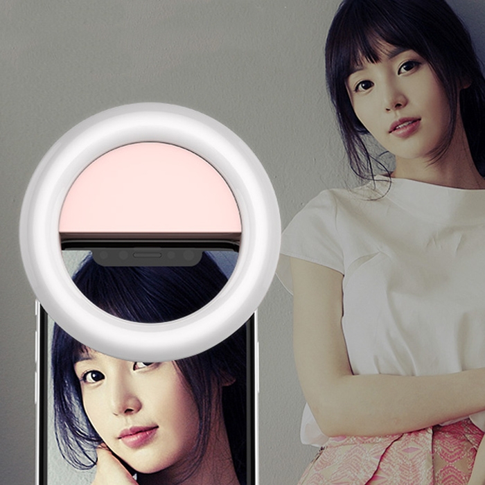 RK31 Beauty Selfie Light Selfie Clip Flash Fill Light (Pink)