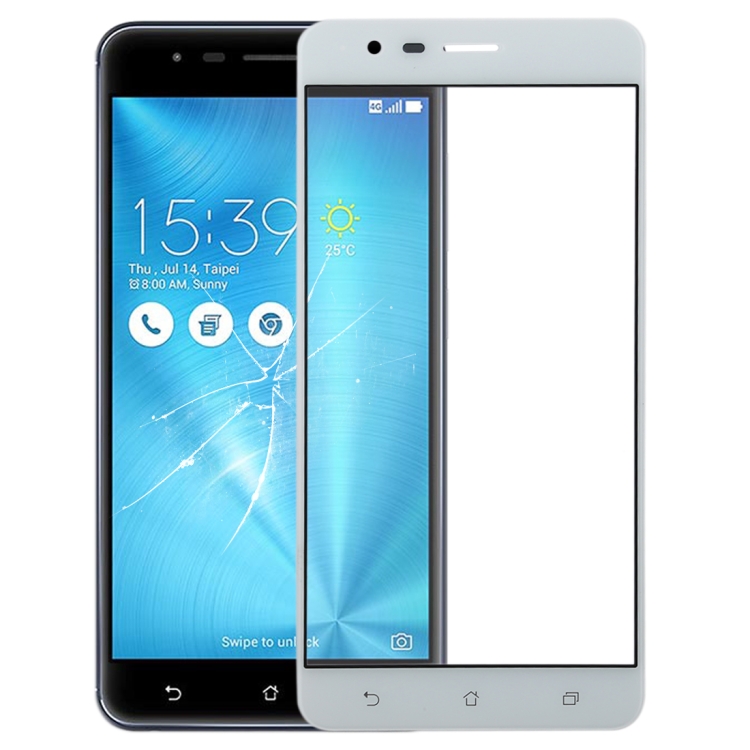 หน้าจอด้านนอกเลนส์กระจกสำหรับ Asus Zenfone 3 Zoom ZE553KL / Z01HD (สีขาว)