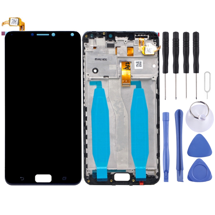 Asus Zenfone 4 Max ZC554KL X00ID 디지타이저 전체 어셈블리(프레임 포함)용 OEM LCD 화면(검정)