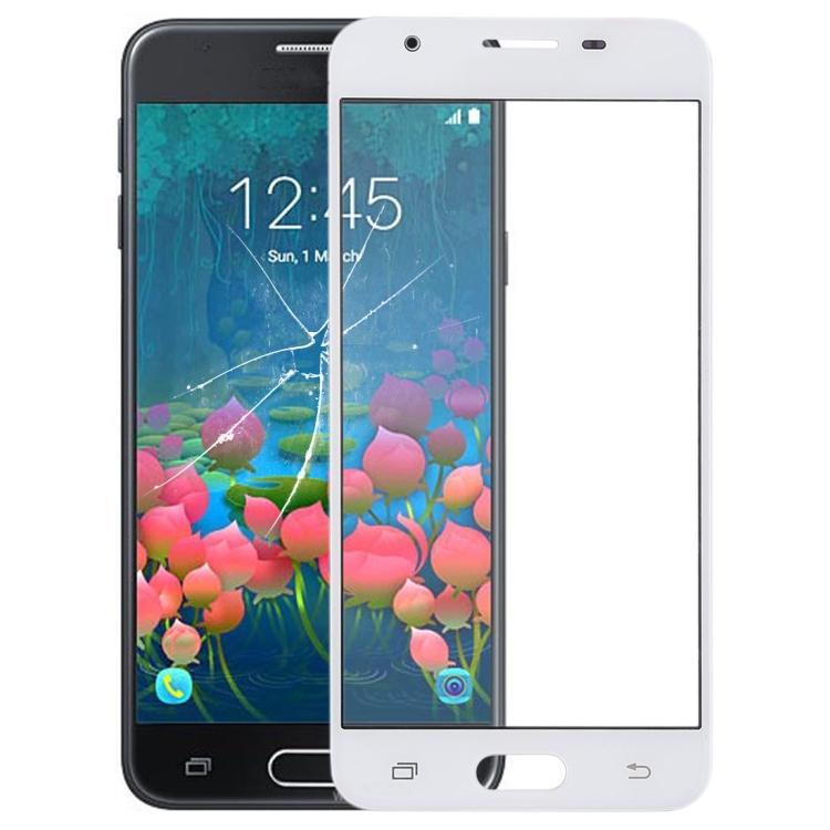 Galaxy J5 Prime, On5 (2016), G570F / DS, G570Y (흰색) 용 전면 화면 외부 유리 렌즈