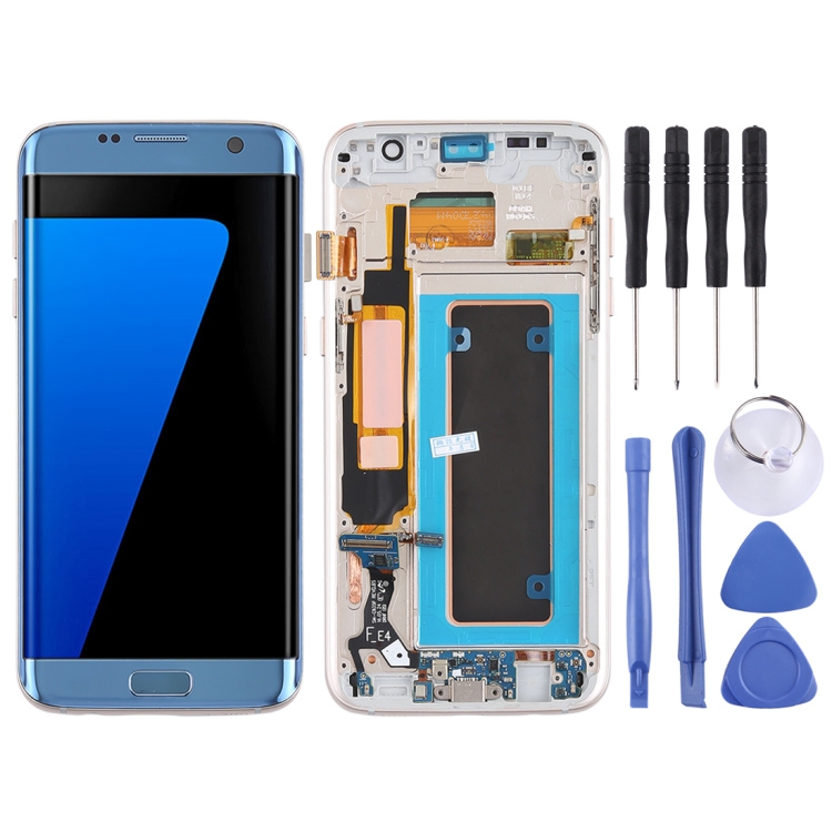 Galaxy S7 Edge / G935F / G935FD(파란색)용 오리지널 슈퍼 AMOLED 소재 LCD 화면 및 디지타이저 ...