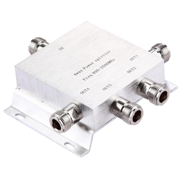 800-2500MHz N Female Adapter 4-Way Power Splitter