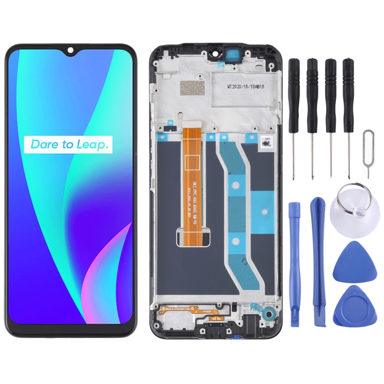 OPPO Realme C15 RMX2180(표준 버전 MTK)용 프레임이 있는 기존 LCD 화면 및 디지타이저 전체 어셈블리