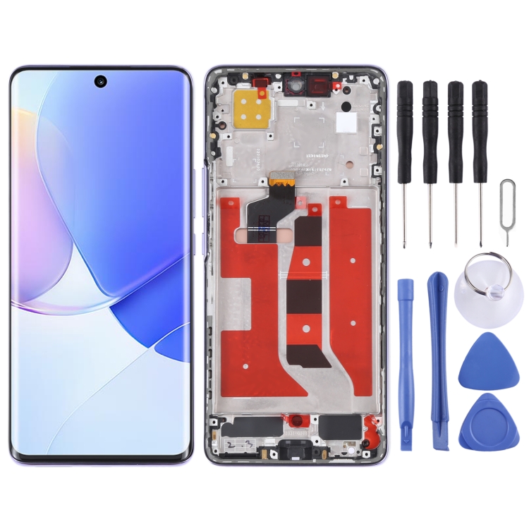 หน้าจอ OLED LCD ดั้งเดิมสำหรับ Huawei Nova 9 Digitizer Full Assembly พร้อมกรอบ (สีม่วง)