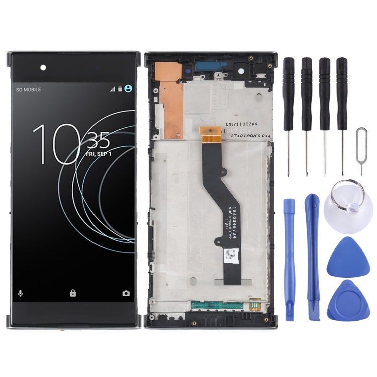 Sony Xperia XA1 Plus G3416 디지타이저 전체 어셈블리(프레임 포함)용 기존 LCD 화면(검은색)
