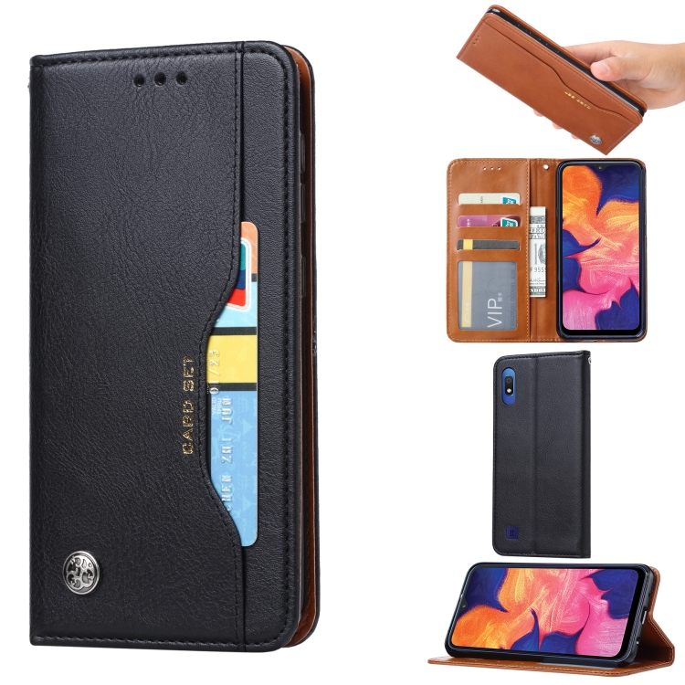 Knead Skin Texture ซองหนังพลิกแนวนอนสำหรับ Samsung Galaxy A10 พร้อมกรอบ ...