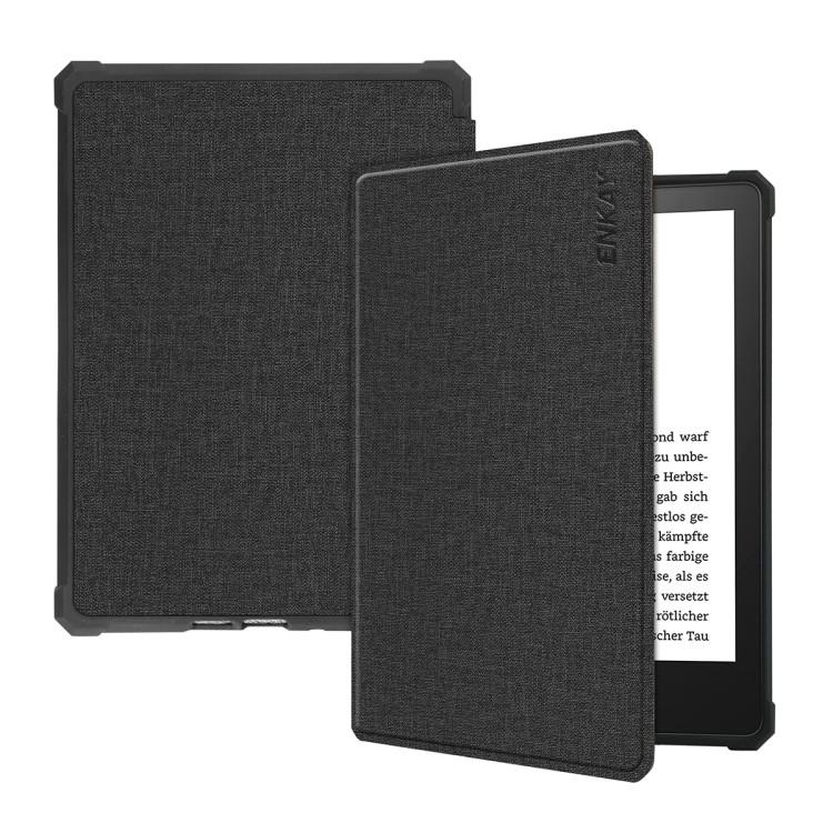 For Amazon Kindle Paperwhite 5 2021 ENKAY Solid Color Denim Texture ...
