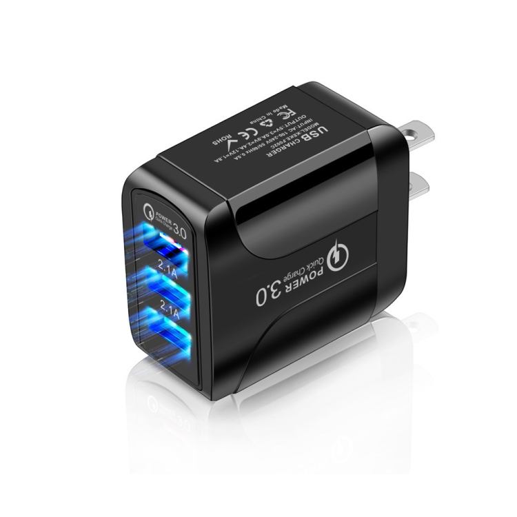 F002 5.1A QC30 USB + 2 x USB 2. 0 พอร์ตหลายพอร์ตชาร์จที่รวดเร็วปลั๊ก ...