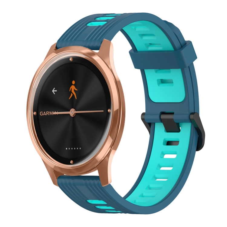 สำหรับ Garmin Move Luxe รูปแบบแนวตั้ง 20 มม. ชุดนาฬิกาซิลิโคนสองสี ...