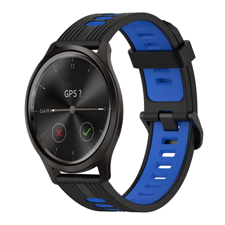 สำหรับ Garmin Move Style 20 มม. ลวดลายแนวตั้ง Silicone Watch สองสี (สี ...
