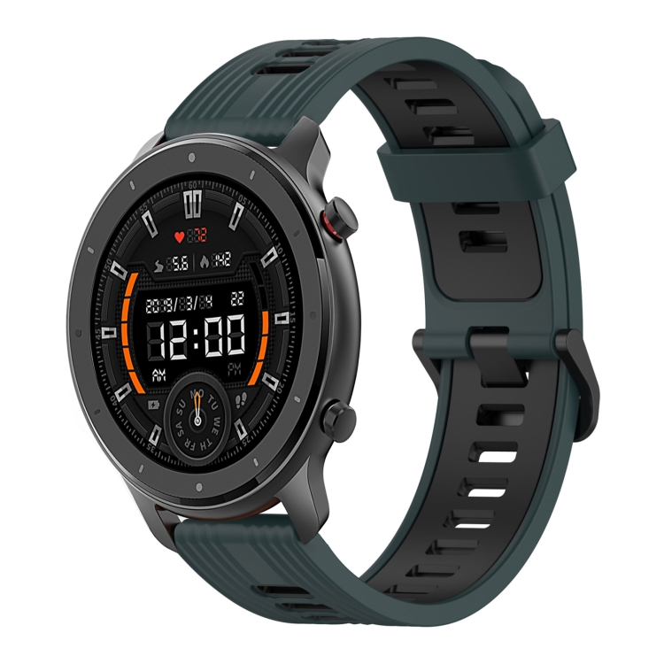 สำหรับ Amazfit GTR 47 มม. 22 มม. รูปแบบแนวตั้ง Silicone Watch สองสี ...