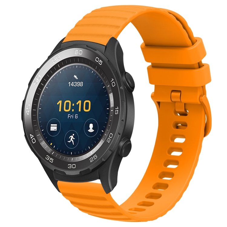 Para Huawei Watch 2 20mm Ondulado Padrão de Pontos Cor Sólida Pulseira ...