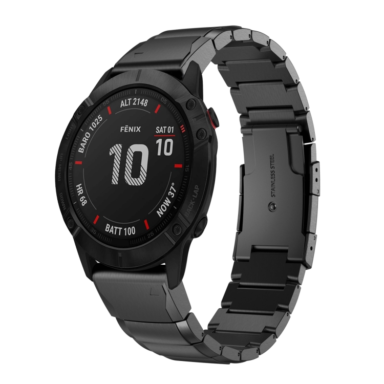 For Garmin Fenix 6 Pro GPS 22mm Tortoise Shell Stainless Steel Watch ...