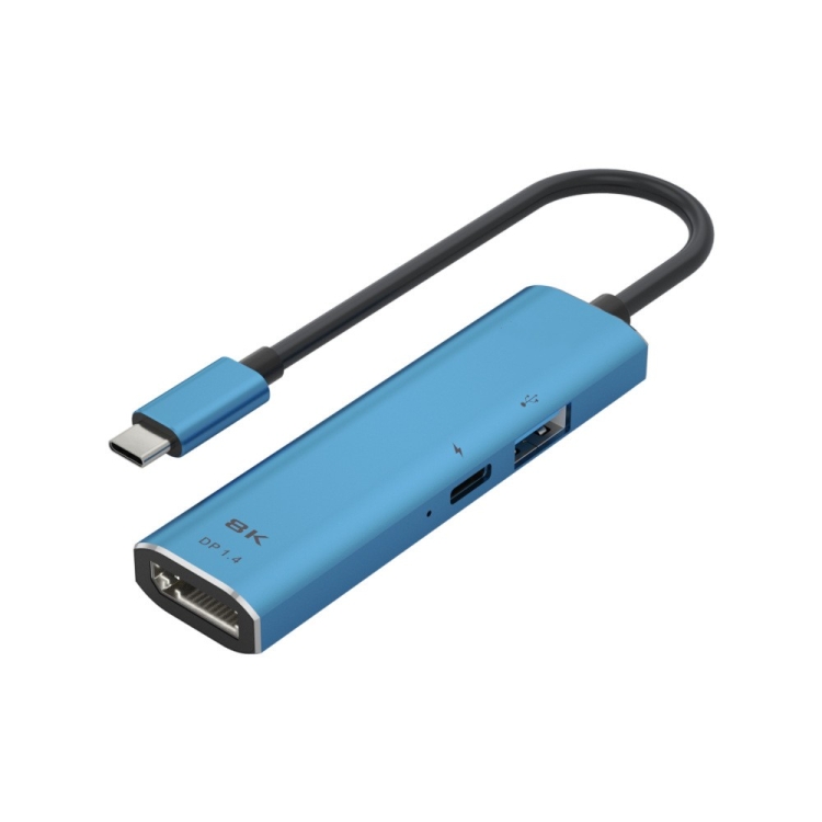V264B 3 in 1 USB-C / Type-C to USB3.0 + PD3.0 + DP1.4 3포트 멀티 스플리터 어댑터 OTG HUB