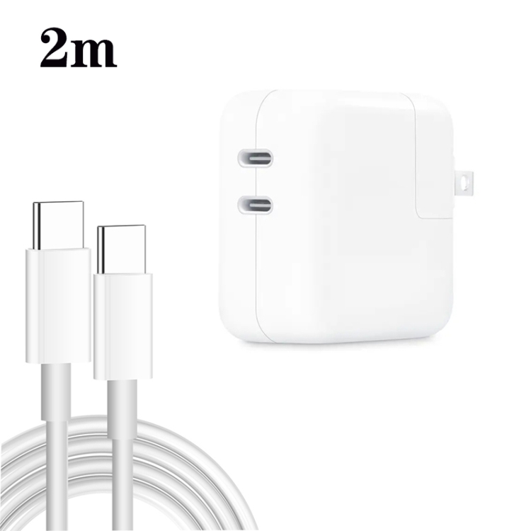 35W PD3.0 USB-C / Type-C Dual Port Charger with 2m Type-C to Type-C ...