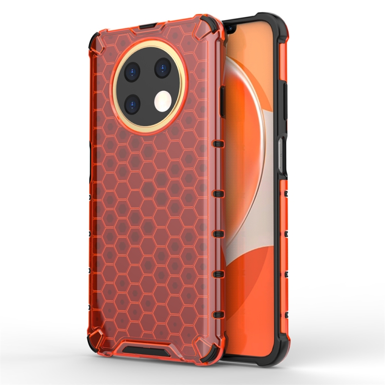For Huawei Y91 / Enjoy 60X Shockproof Honeycomb Phone Case(Red)