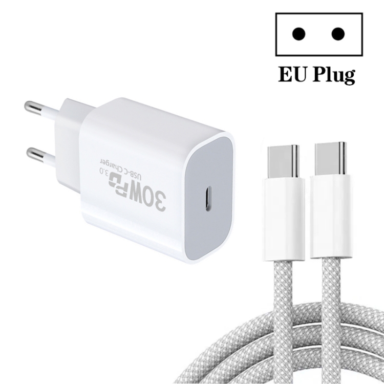 Single Port PD30W USB-C / Type-C Charger with Type-C to Type-C Data ...