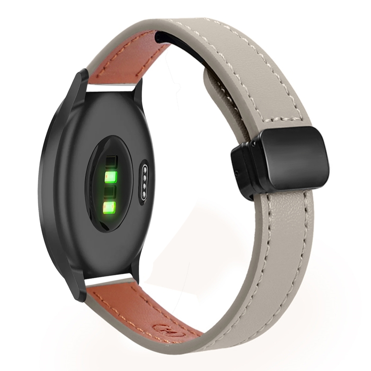 สายนาฬิกาหนังไมโครไฟเบอร์แบบบางสำหรับ Garmin Move 3 หัวเข็มขัดแม่เหล็ก ...