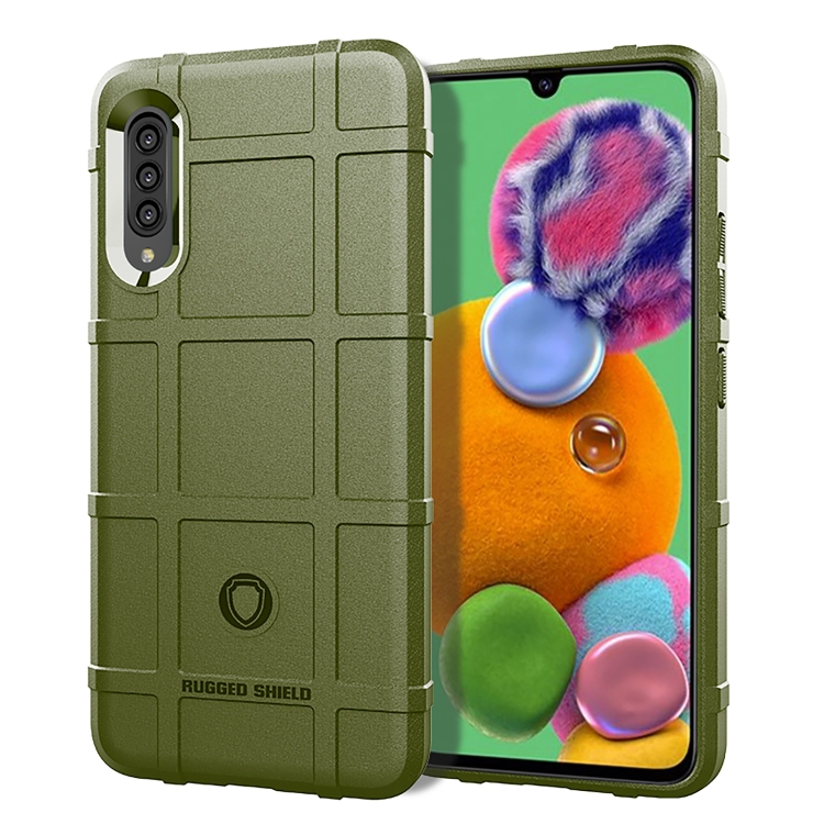 สำหรับ Galaxy A90 5G เคส TPU กันกระแทกแบบ Full Coverage (สีเขียวทหาร)