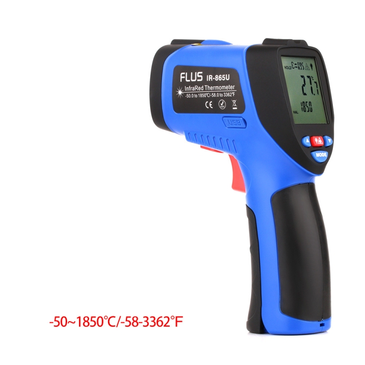 FLUS IR-865U -50～1850℃ Digital Infrared Non-contact Laser Handheld ...
