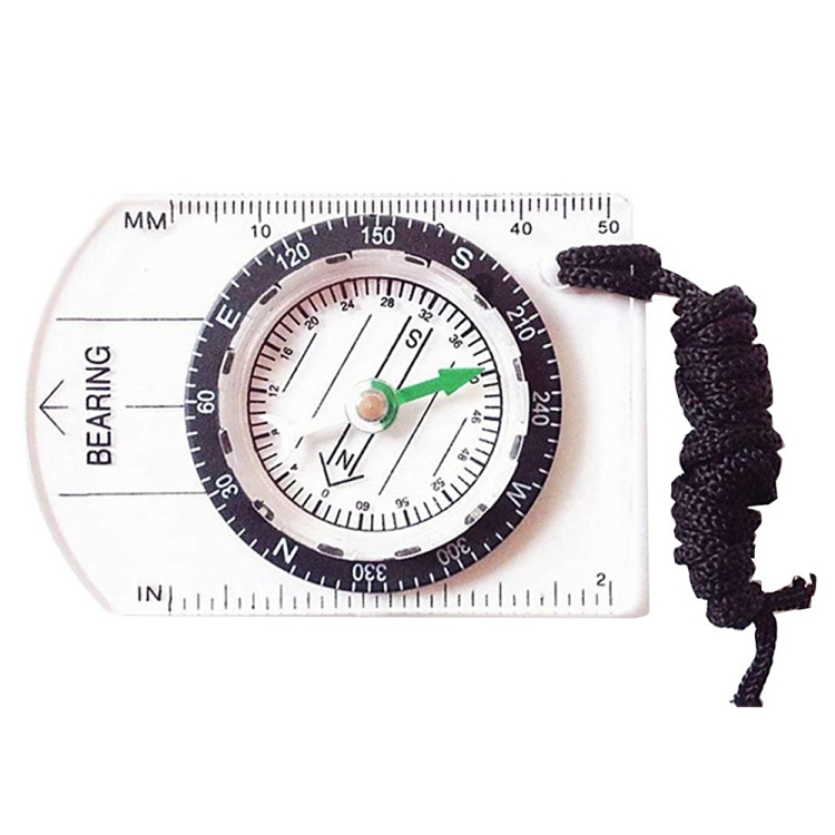 Outdoor Hiking Camping Baseplate Compass Map Measure Ruler