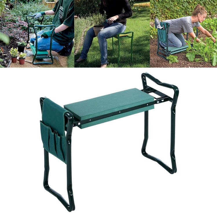 Folding Stainless Steel Garden Stool Garden Knee Pads with Bag