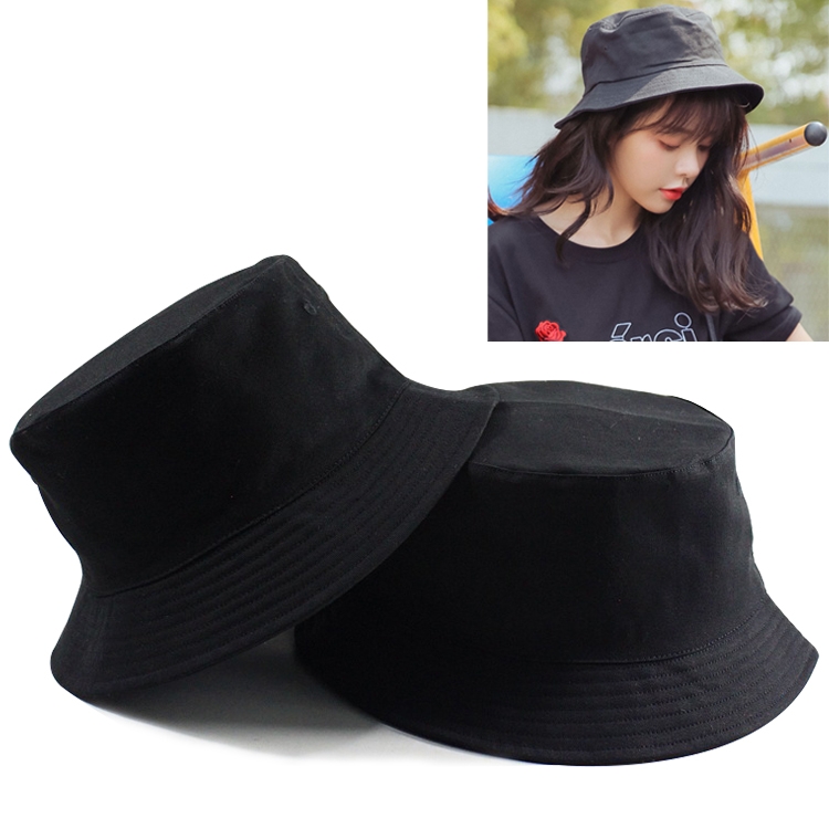 Solid Color Cotton Double-sided Wearable Fisherman Hat for Women, Size ...