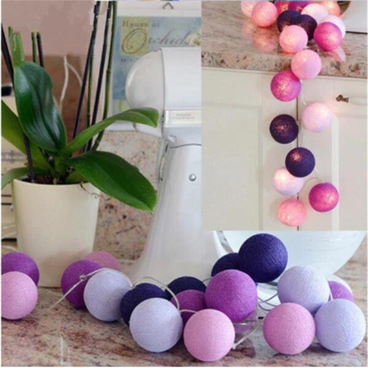3M 20 Leds Cotton Ball Light String Holiday Wedding Christmas Party ...