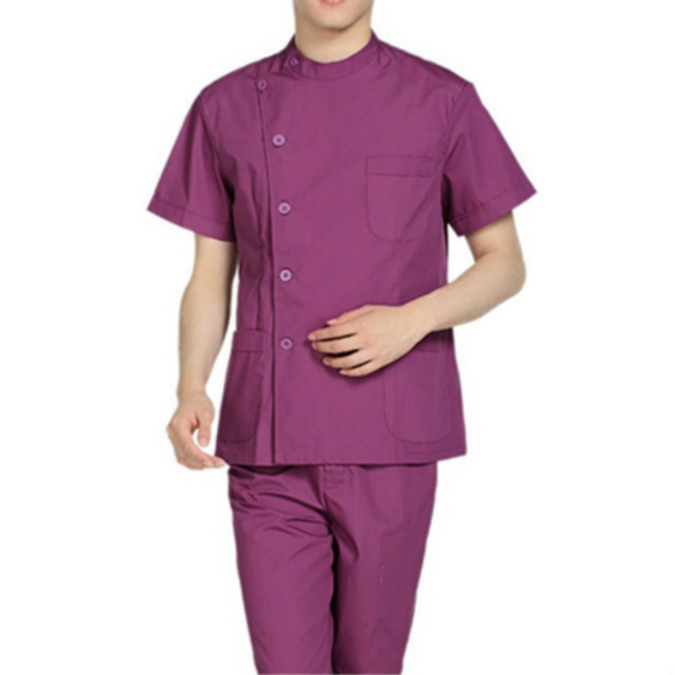 Standing Collar Male Nurse Suit Short Sleeve Summer Suit Operating Room ...