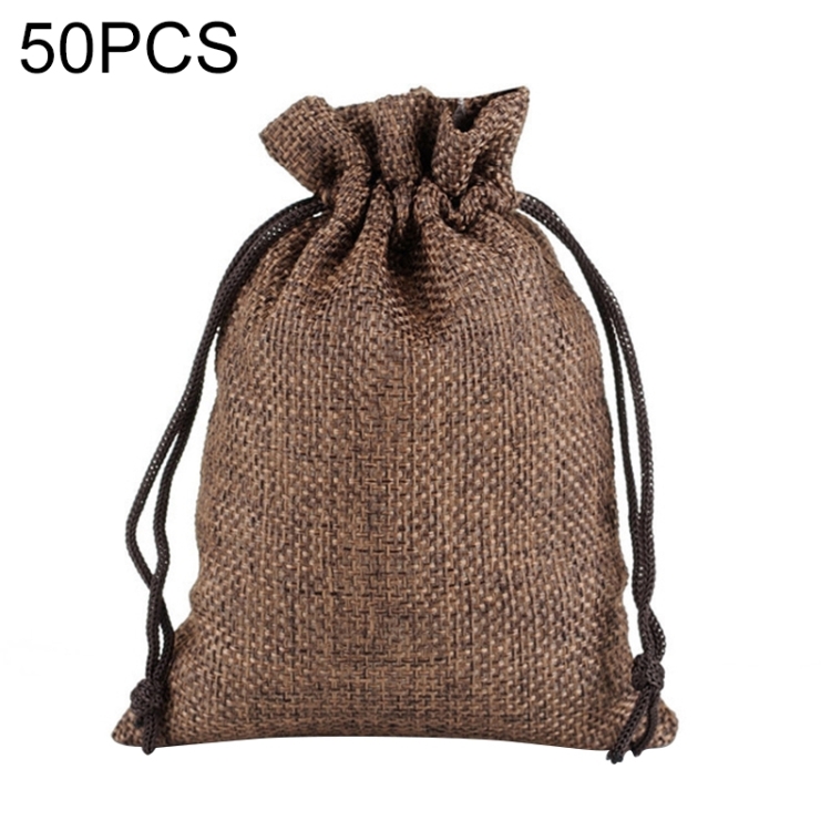 50 PCS Multi size Linen Jute Drawstring Gift Bags Sacks Wedding ...