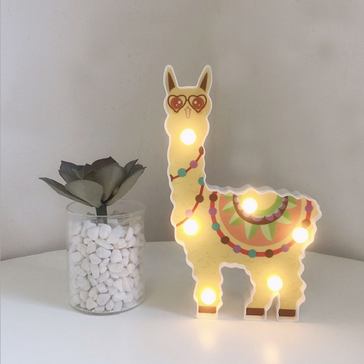 โคมไฟ LED ทาสี Alpaca Night Light ห้องตกแต่งวันหยุดวางตัวสไตล์แสง (สี ...