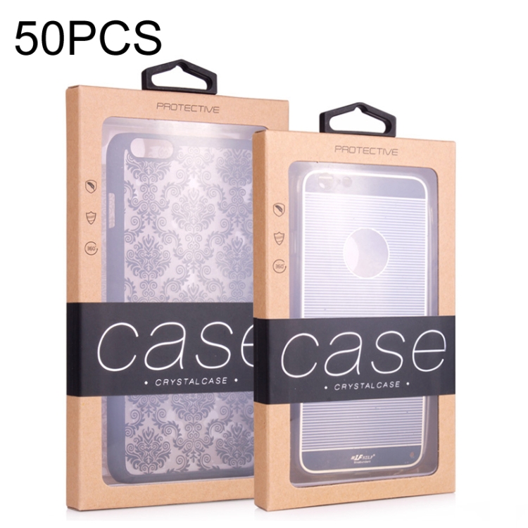 50 PCS Kraft Paper Phone Case Leather Case Packaging Box, Size: L 5.8-6 ...