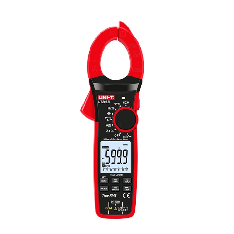 UNI-T UT208B 1000A 42mm Jaw Size Digital Clamp Meter AC DC Voltage Detector