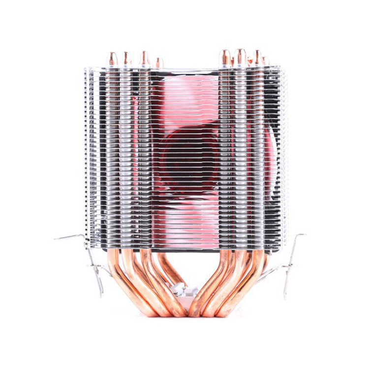 Desktop Computer 6 Copper Tube CPU Radiator Super Quiet Red Light 3-pin ...