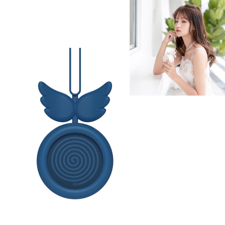 พัดลมชาร์จ USB Brushless ห้อยคอ Mini Sling Lazy Fan (สีน้ำเงิน)