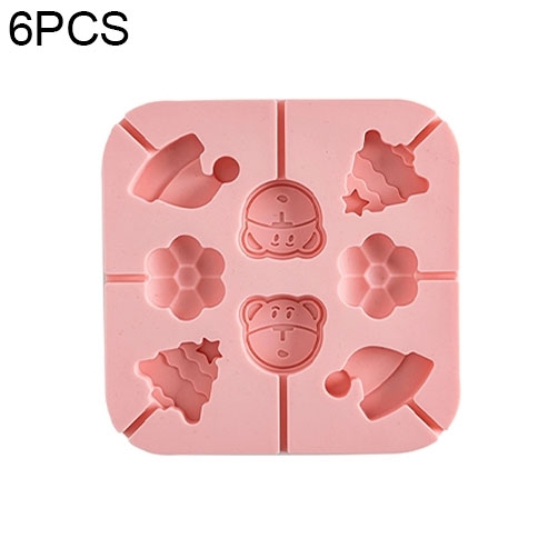 6 Pcs Diy 수제 초콜릿 롤리팝 금형 수제 만화 실리콘 아이스크림 금형 색상 무작위 배송 스타일 작은 여우