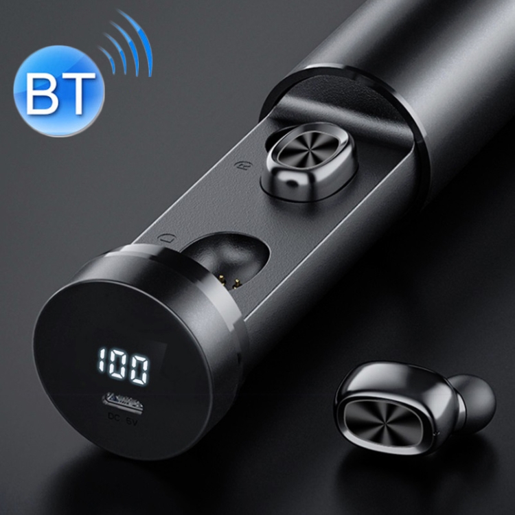 B9 Bluetooth Headset Pull-out Digital Display Earplugs Touch Bluetooth ...