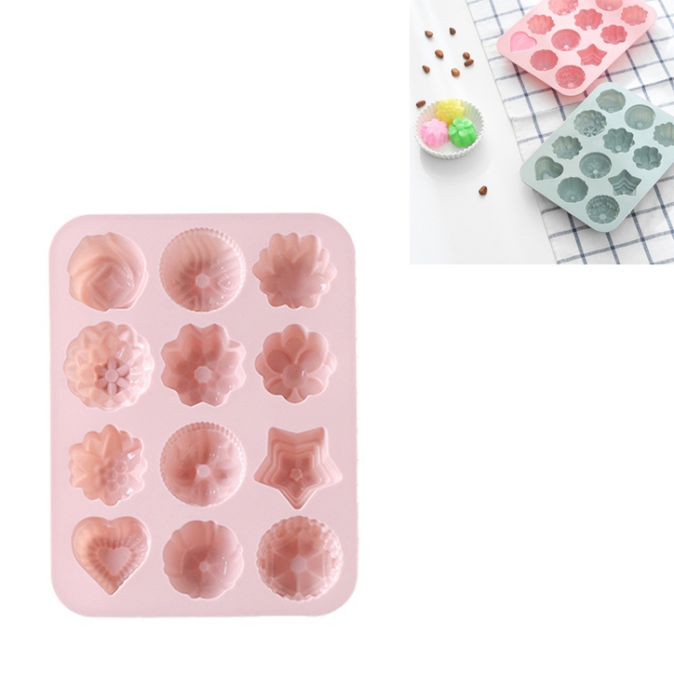 4 Pcs 실리콘 꽃 모양 얼음 트레이 케이크 문 케이크 금형 쿠키 Diy 수제 비누 아로마 디퓨저 금형 핑크