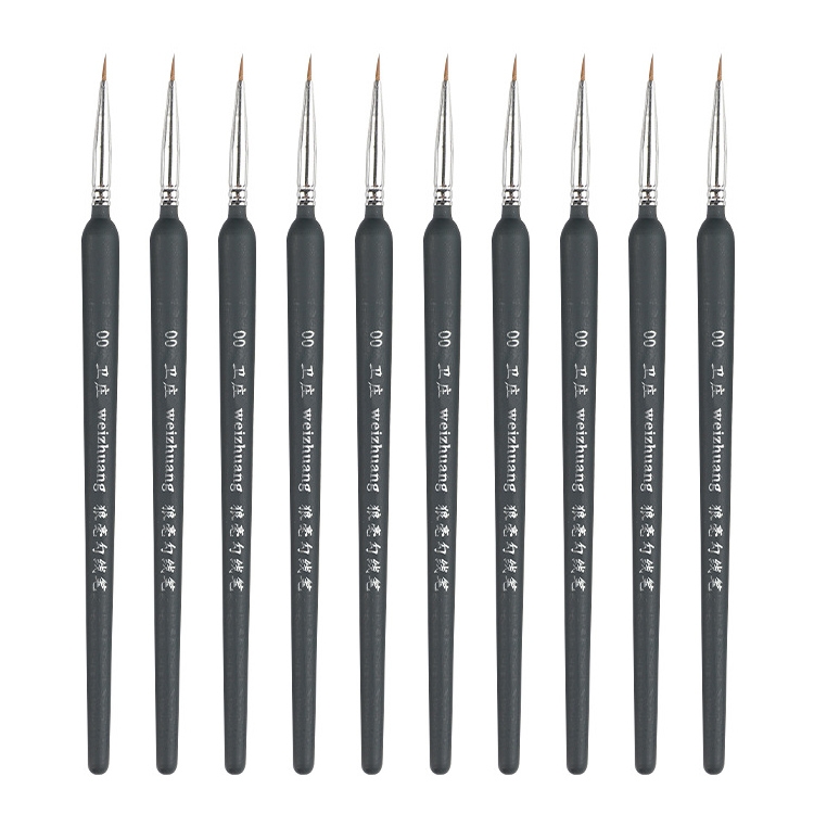 10 Pcs 00 Weizhuang 후크 라인 펜 페인팅 손으로 그린 수채화 늑대 민트 후크 라인 펜 페인팅 스트로크 얇은 라인 브러시 색상 진한 파란색
