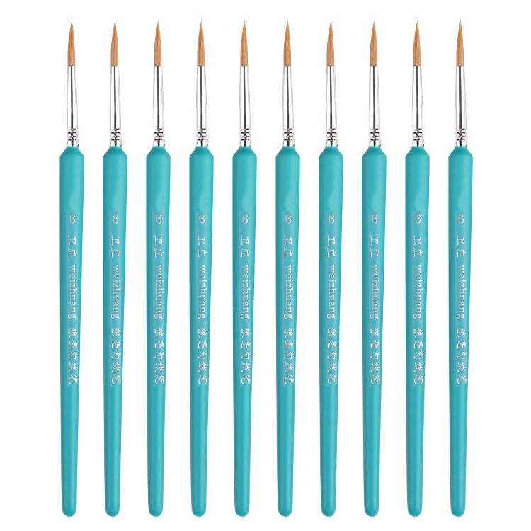 10 Pcs 6 Weizhuang 후크 라인 펜 페인팅 손으로 그린 수채화 늑대 민트 후크 라인 펜 페인팅 스트로크 얇은 라인