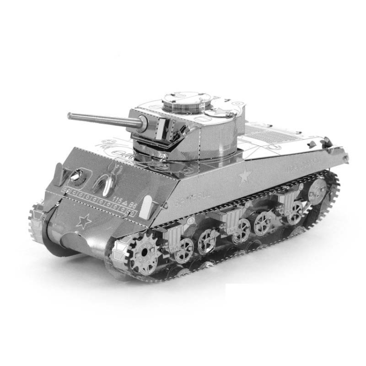 2 ชิ้น 3D Metal Assembled Tank Model DIY Puzzle สไตล์: Sherman Tank